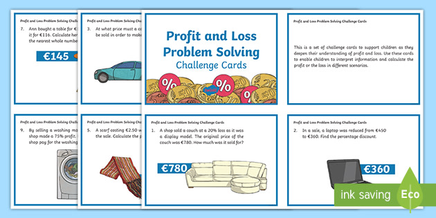 Profit and Loss: Problem Solving Challenge Cards