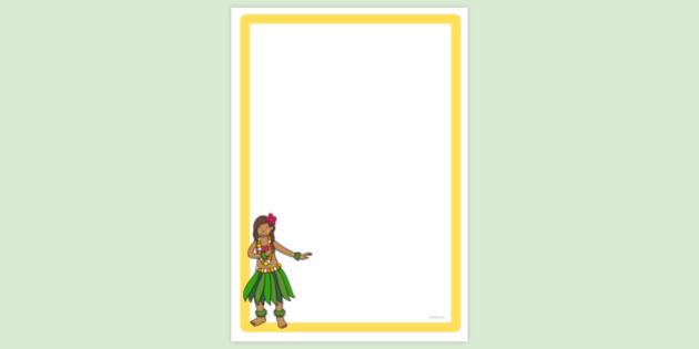 Hula Girl Page Border (teacher made)