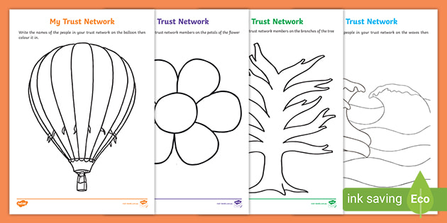 My Trust Network Themed Worksheets (teacher made)