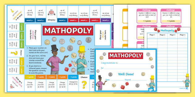 Change from $10 Mathopoly Board Game | Years 3&4 Money