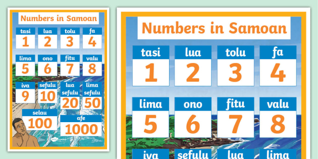 Numbers 1 to 10 in Samoan Display Poster - Twinkl NZ
