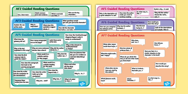 Guided Reading Questions - KS2 reading assessment focuses.