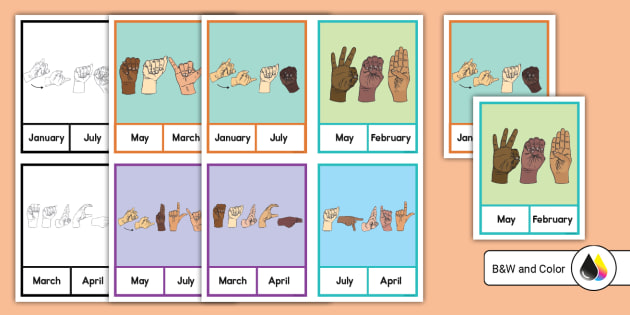 Ptintable Asl Months Sign Language/ASL Months Of The Year