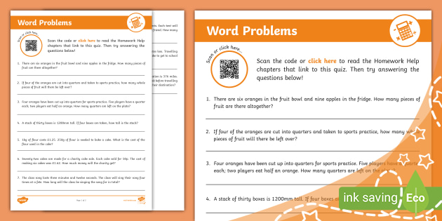 Word Problems Quiz for Kids