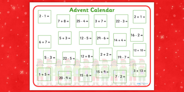 Addition and Subtraction Advent Calendar