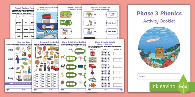 Kindergarten Phase 3 Phonics Activity Booklet (Teacher-Made)