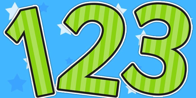 Green Striped Themed A4 Display Numbers (teacher made)