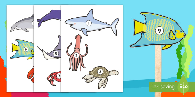 The Little Fish 1-10 Stick Puppets - The Little Fish Stick Puppets