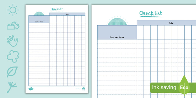 Teacher Planner Checklists ELC (teacher made)