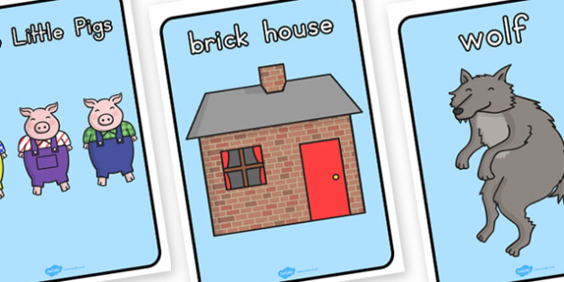 The 3 Little Pigs Display Posters (teacher made)