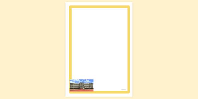 FREE! - Simple Blank Buckingham Palace with Sky Page Border | Twinkl