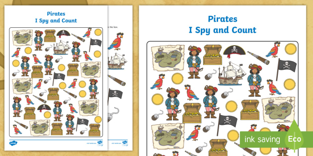 Pirates I Spy and Count Activity to 10 - (teacher made)