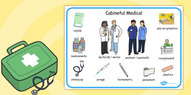 La doctor - Planșă cu imagini și cuvinte (teacher made)