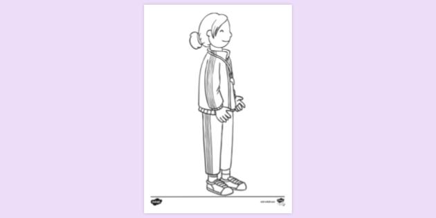 PE Teacher Colouring Sheet