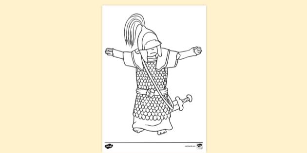 FREE! - David in Armour Colouring Sheet (teacher made)