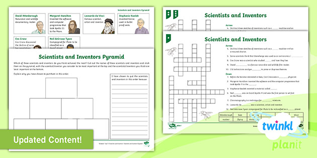 Scientists and Inventors Year 5 Homework Activities