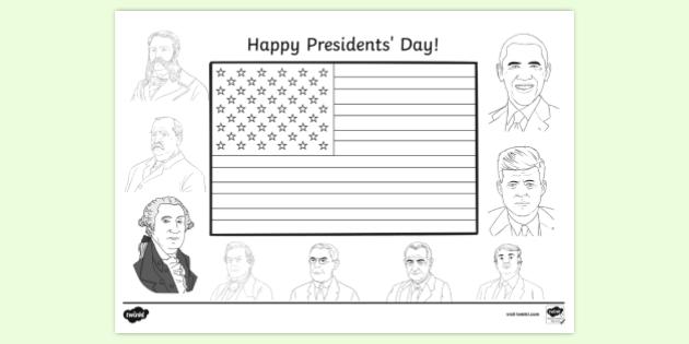 Presidents' Day Colouring Page