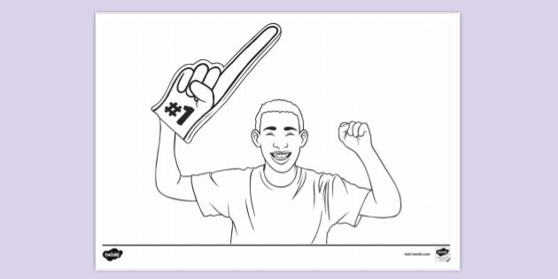 FREE! - Sports Fan Colouring Sheet | Colouring Sheets