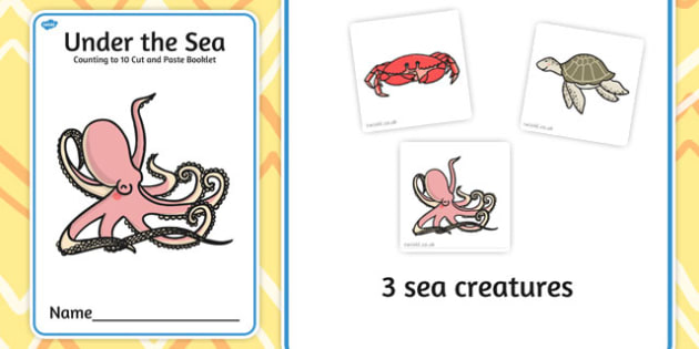 Under the Sea Counting to 10 Cut and Paste Booklet - cutting