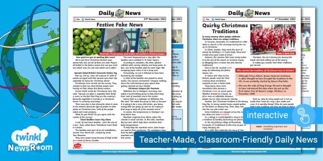 Weekly Comprehension Pack - 2nd December 2022 - Twinkl NewsRoom
