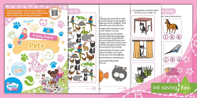 Pets - Themes and Topics - GIANT Activity Mat - Parents
