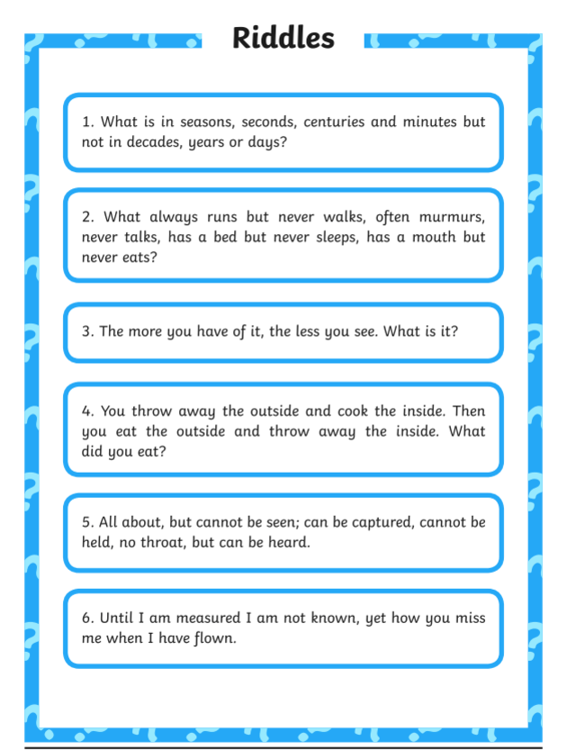 What Is A Riddle Answered Twinkl Teaching Wiki