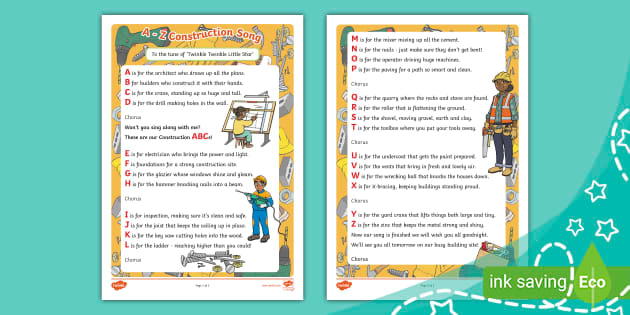 Construction Themes and Topics - - GIANT Activity Mat