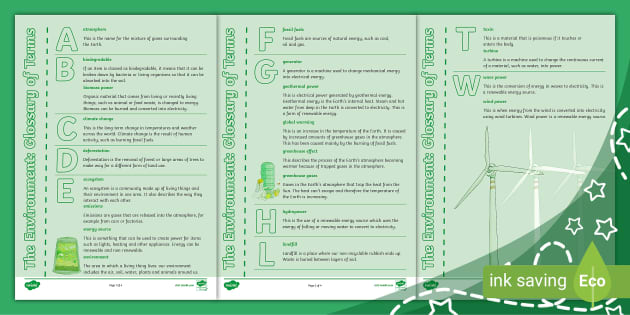 Environmental Awareness Themes and Topics - Twinkl