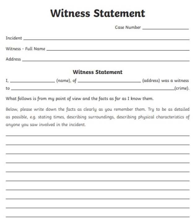 What Is A Witness Statement Teaching Wiki