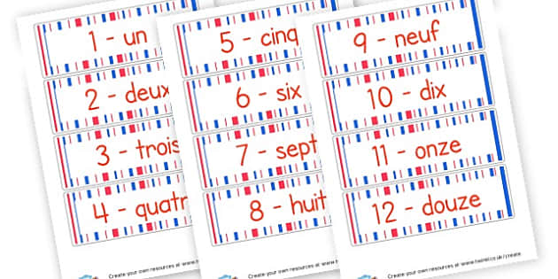 French Numbers Labels (teacher made)