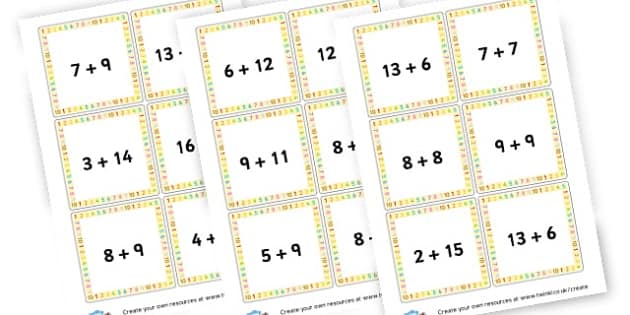 Addition to 20 cards - Addition Worksheets Primary Resources