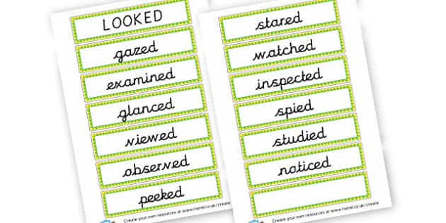 Alternative Words for Looked (teacher made) - Twinkl