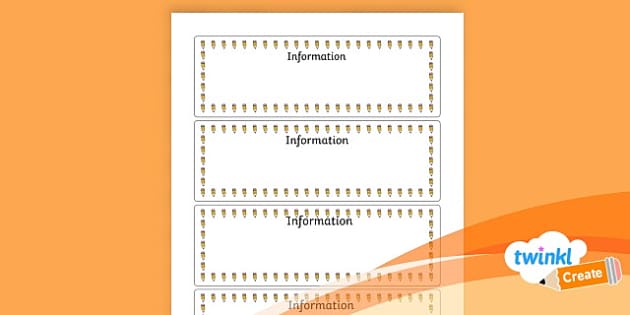 Info Labels - Twinkl