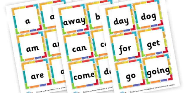 Reception High Frequency Word cards - High Frequency Words