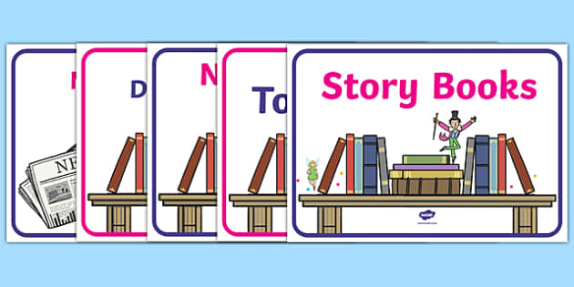 book corner - display lettering (teacher made)