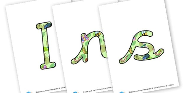 insects display lettering (teacher made)