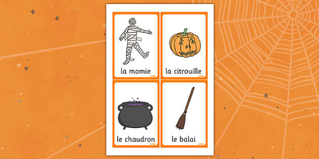 Halloween French Keyword Cards | French Halloween Activities