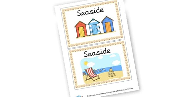 Seaside Box Labels (teacher made) - Twinkl