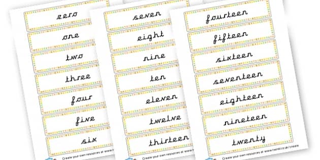Numbers And Words Cards Profesor Hizo Twinkl