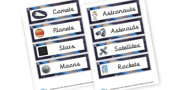 Space Topic Group Labels (teacher made) - Twinkl
