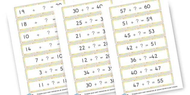 Missing number addition - Addition Primary Resources, add, plus