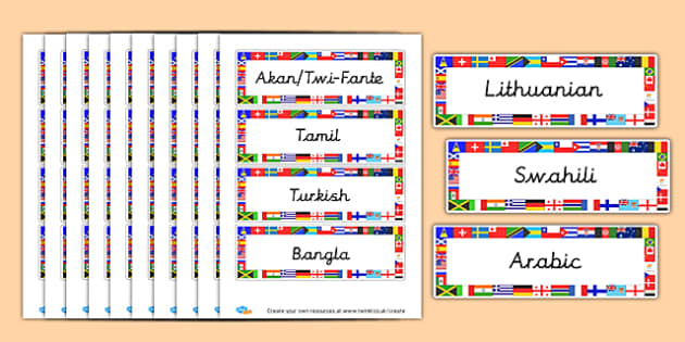FREE! - Languages in Our School Cards (teacher made)