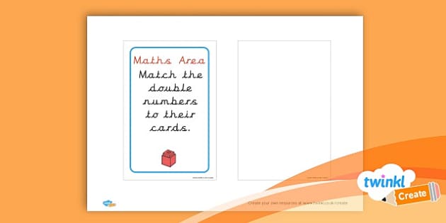 match the double numbers - Twinkl