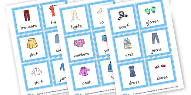 Clothes EAL Cards (teacher made) - Twinkl