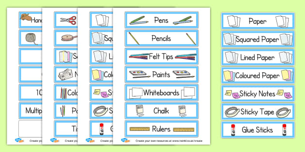 Editable Classroom Equipment Tray Labels - display lettering Editable Classroom Equipment Tray Labels - display lettering