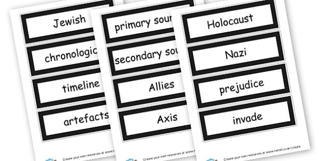 WW2 Vocabulary Cards - World War 2 Primary Resources, history, world ...