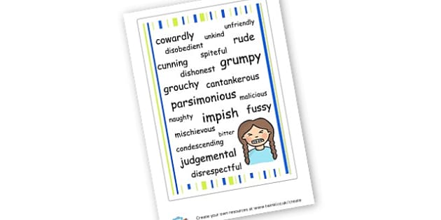 Negative Personal Traits Poster (teacher made) - Twinkl