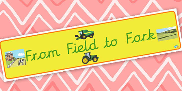 From Field to Fork Banner - display lettering - Classroom Signs and Labels