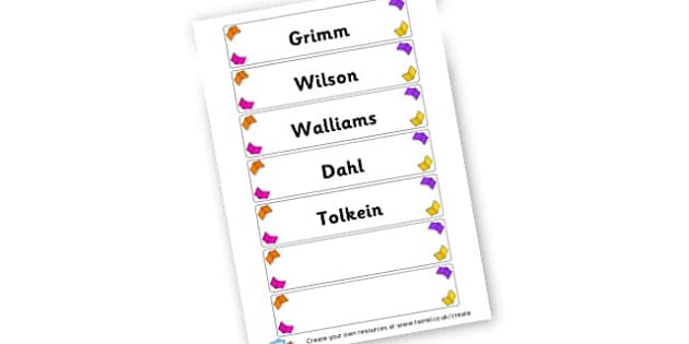Author Labels (teacher made) - Twinkl