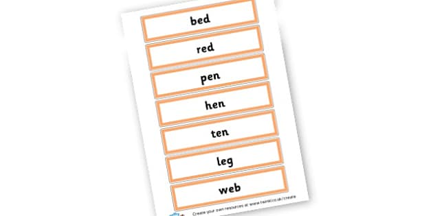 CVC e Word Cards (teacher made)